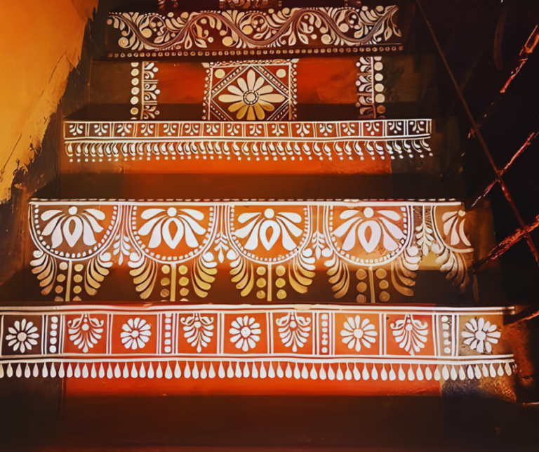 Alpana Floor Art- Sacred Traditional Folk Art of Bengal || PMII